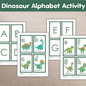 Dinosaur Alphabet Matching Activity | Uppercase & Lowercase Letter ...