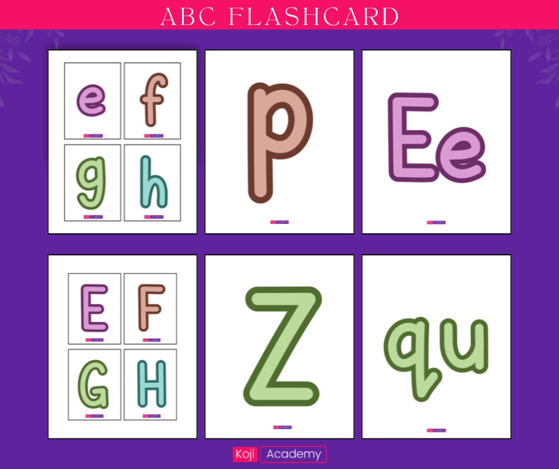 ABC Flashcards Colour Printable Alphabet| Abcs Letter Classroom Letters ...