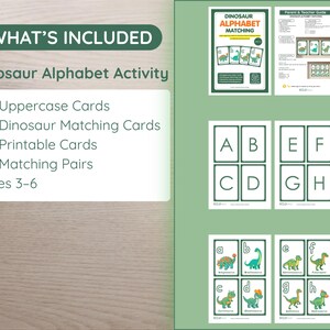 Dinosaur Alphabet Matching Activity | Uppercase & Lowercase Letter ...