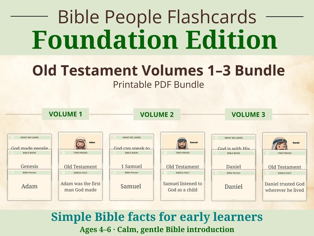 Old Testament Bible People Flashcards – Ages 4-6, Volumes 1-3 ...