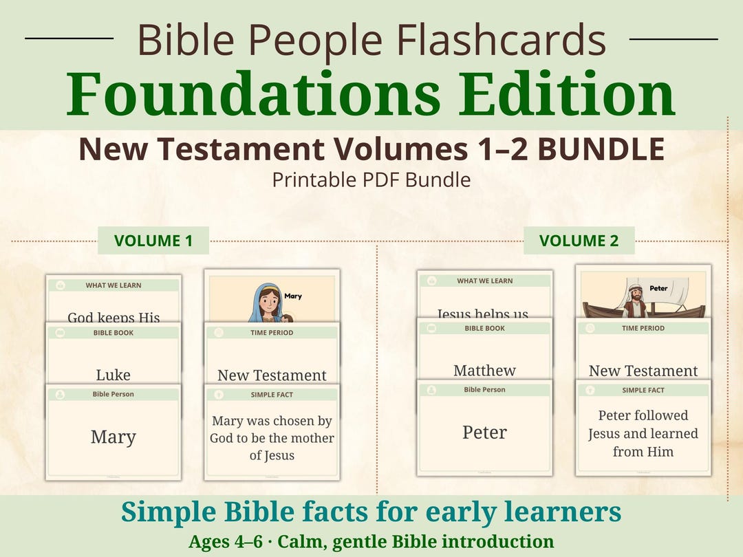 New Testament Bible Flashcards Bundle – Ages 4–6 | Life of Jesus ...