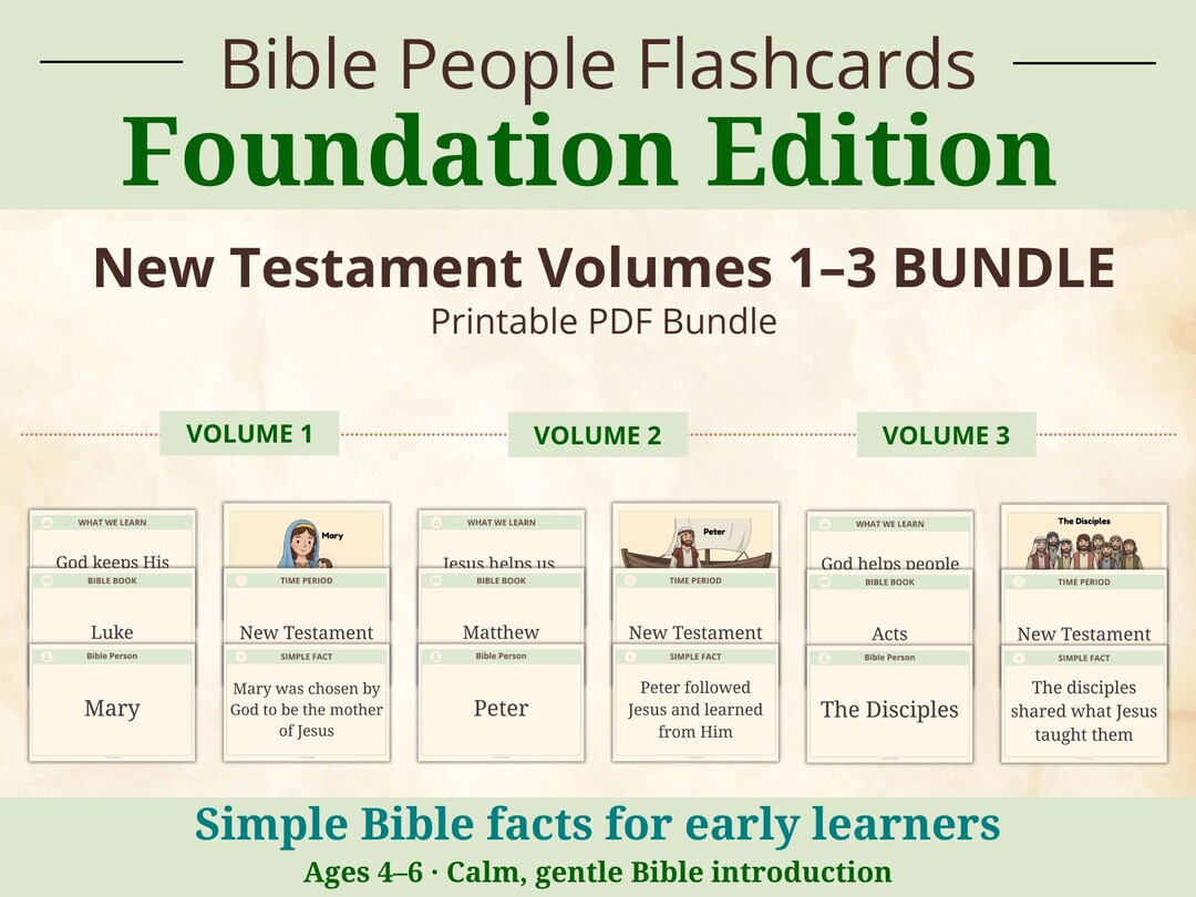 New Testament Flashcards Bundle – Bible People, Ages 4-6 (printable PDF ...