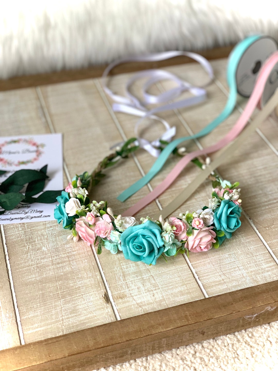 Bridal Crown Beach Theme, Summer Tiara, Beach Wedding Crown, Flower ...