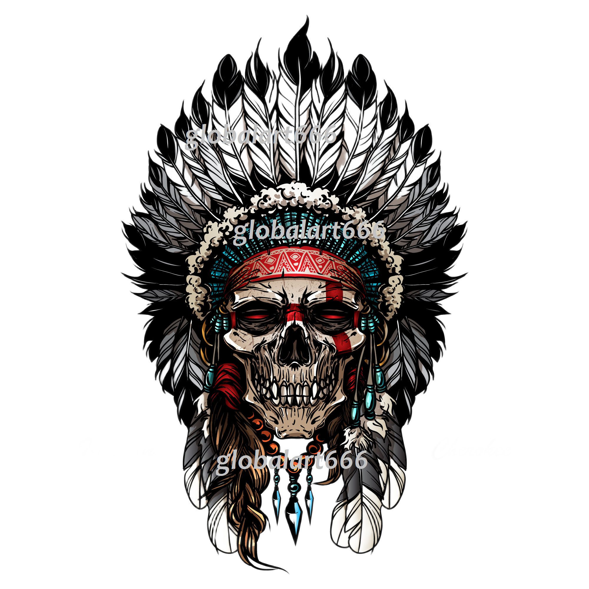 Indian Skull Drawing