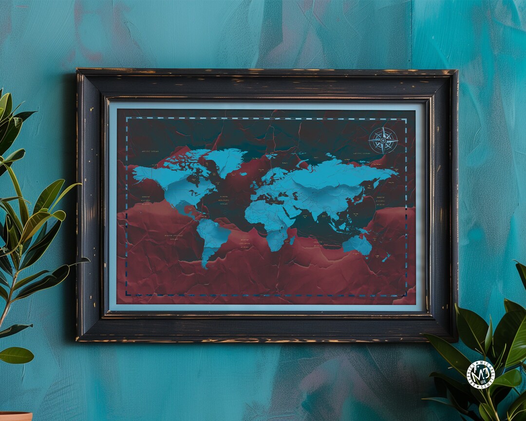 Torn Paper Theme Printable World Map, Digital Download Map, World Wall ...