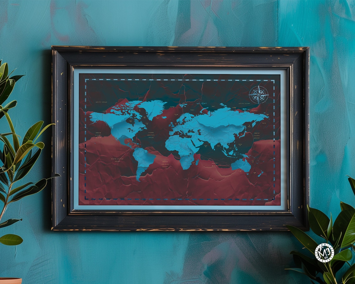 Torn Paper Theme Printable World Map, Digital Download Map, World Wall ...