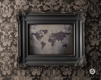 Torn Paper Theme Printable World Map, Digital Download Map, World Wall ...