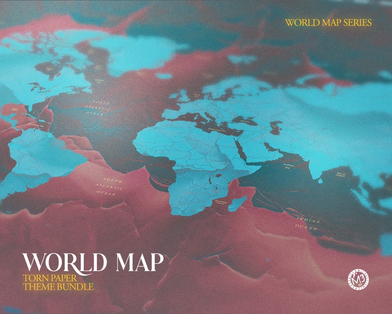 Torn Paper Theme Printable World Map, Digital Download Map, World Wall ...