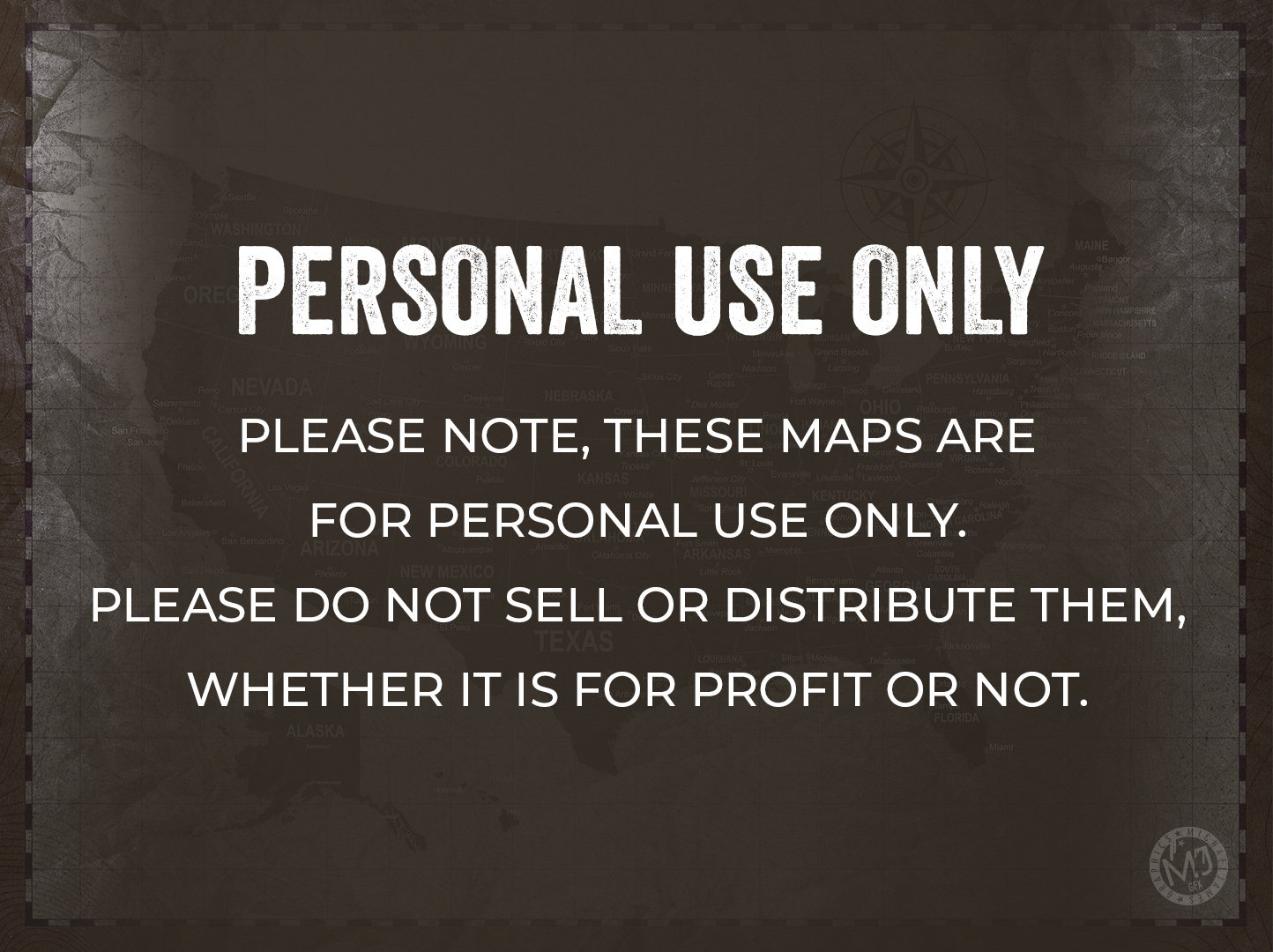 Distressed Paper Theme Printable United States Map, Digital Download ...