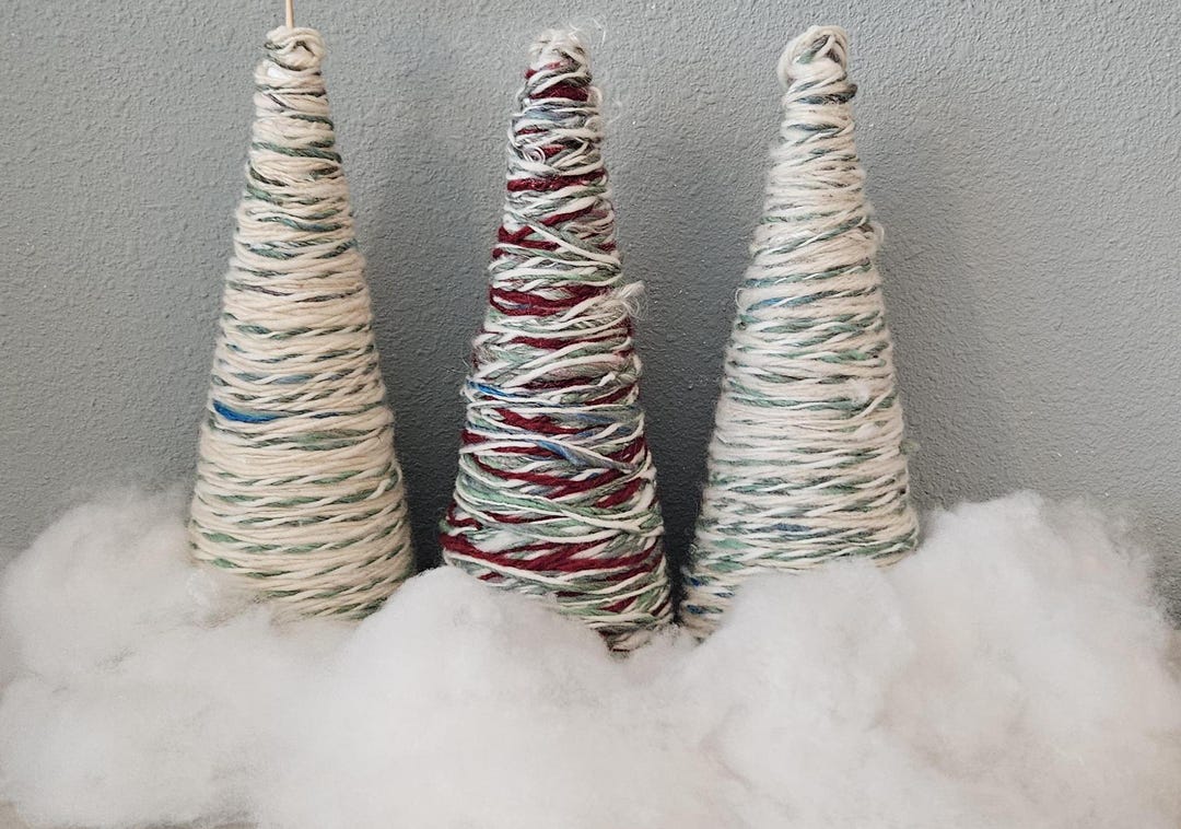 Christmas Trees - Yarn Wrapped - Charming Home Decor for the Holidays ...