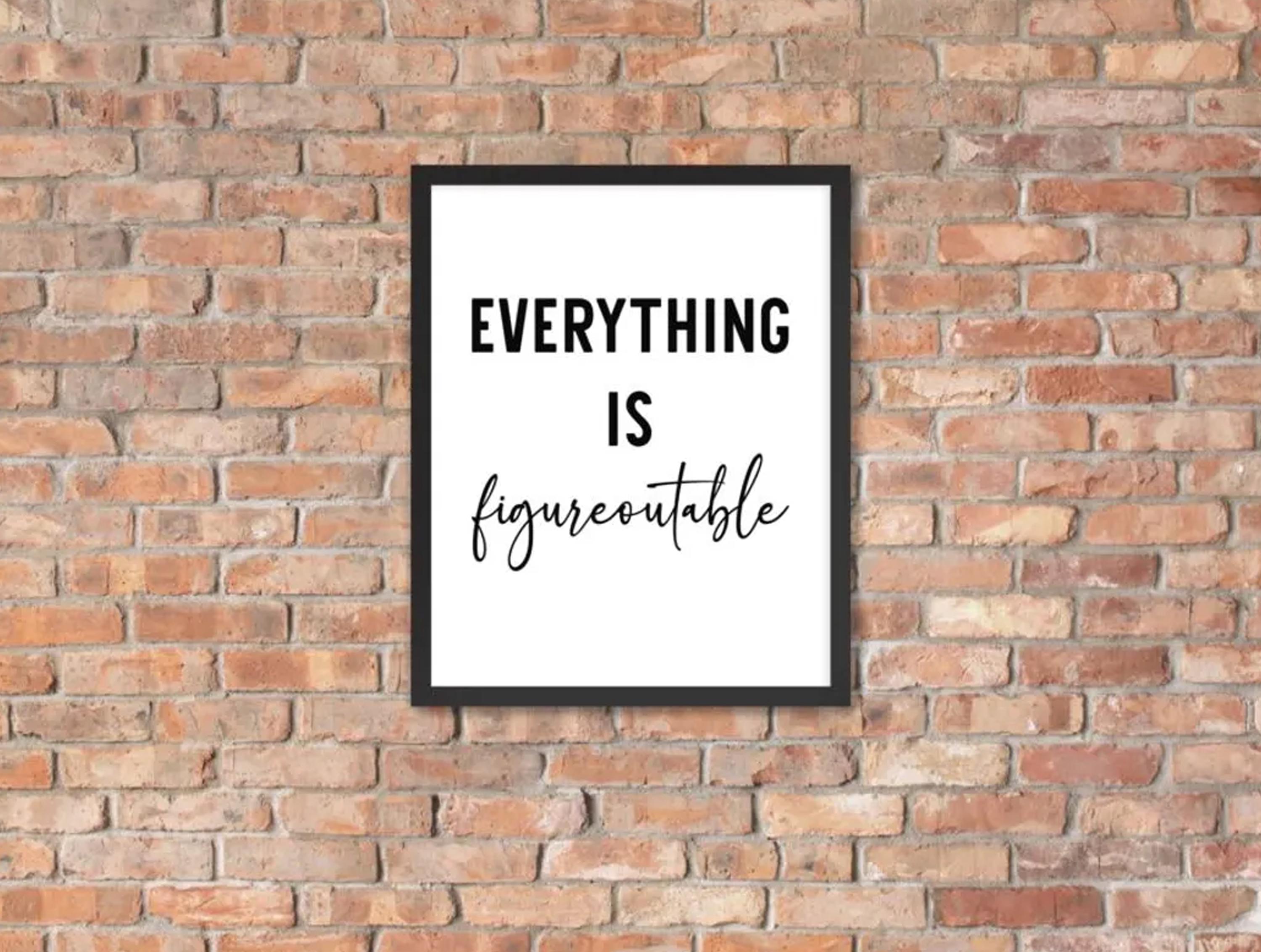 Everything is Figureoutable, Wall Art, Office Wall Decor, Office Decor ...