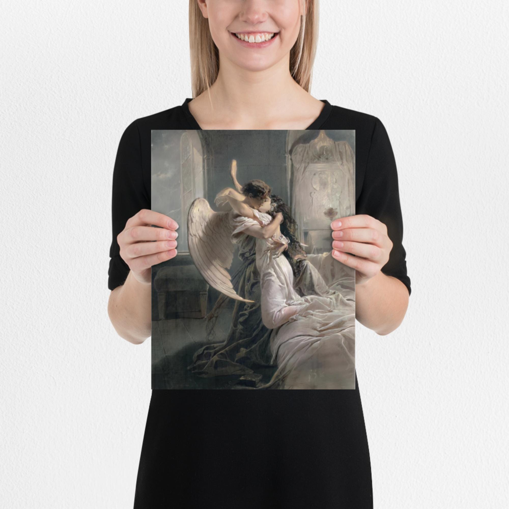 Romantic Encounter by Mihaly Zichy Poster | Angel Kiss Tamara and Demon ...