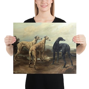 Greyhounds in a Landscape Maud Earl Greyhound Poster - Etsy