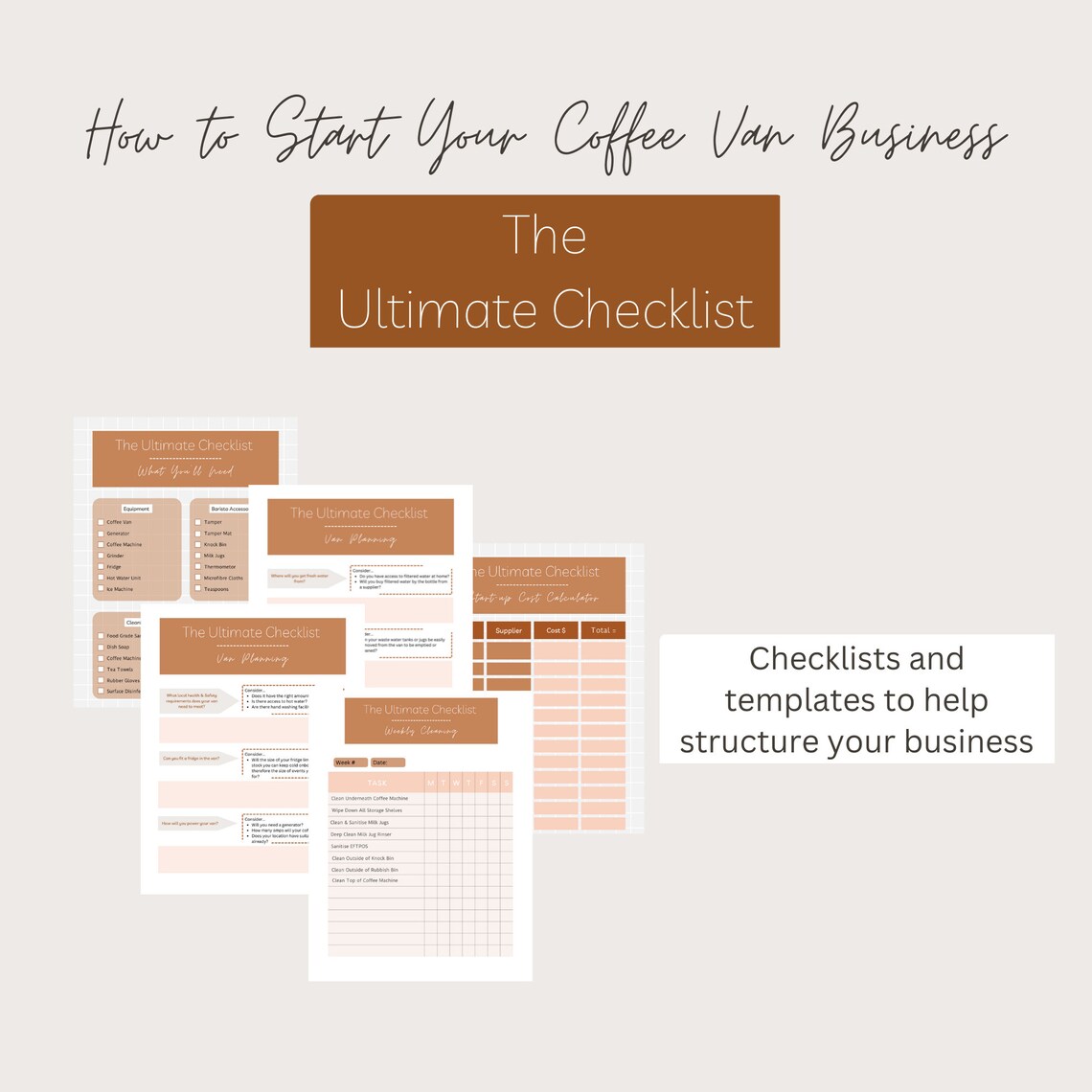 Mobile Coffee Van Checklist | Small Business Business Planning ...