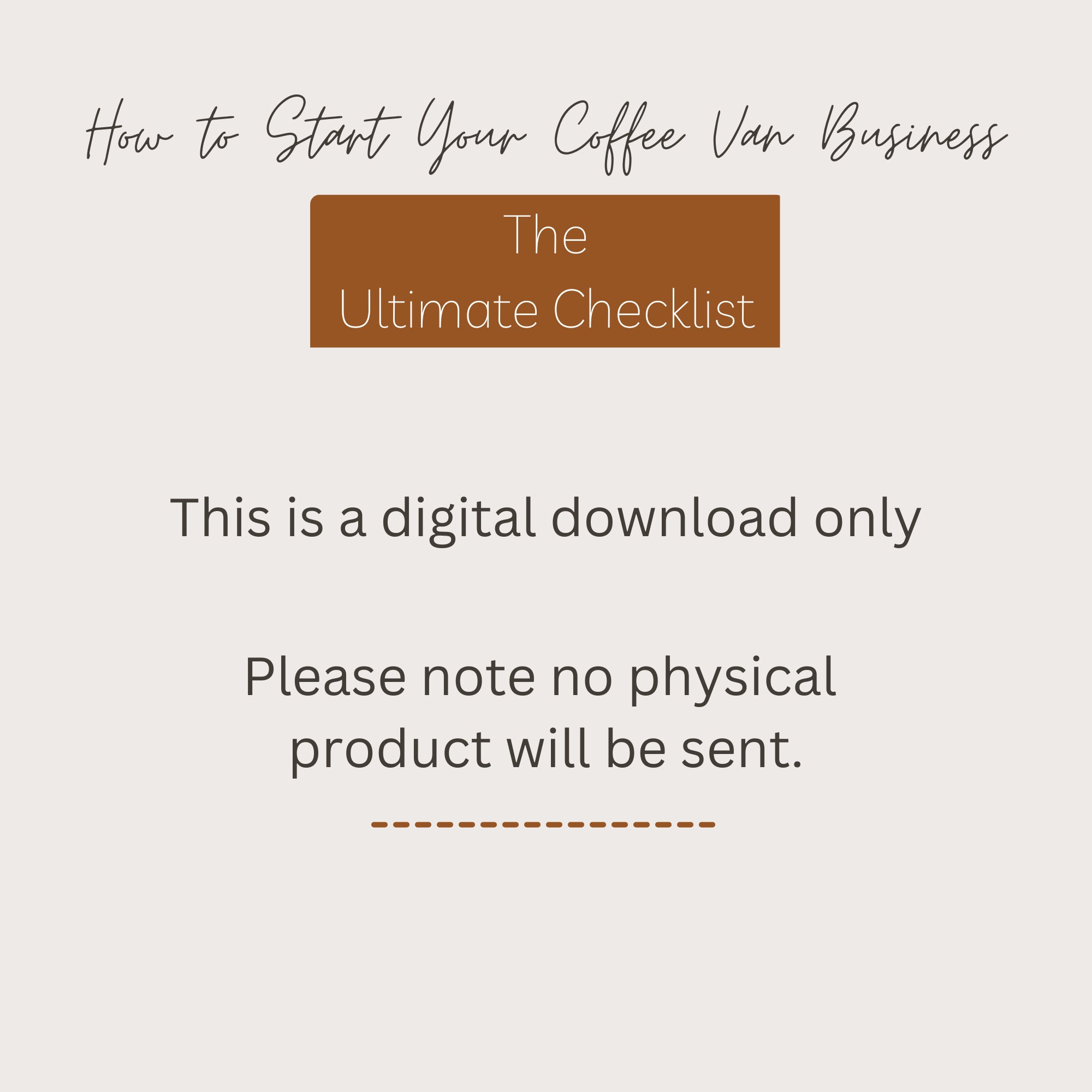 Mobile Coffee Van Checklist | Small Business Business Planning ...