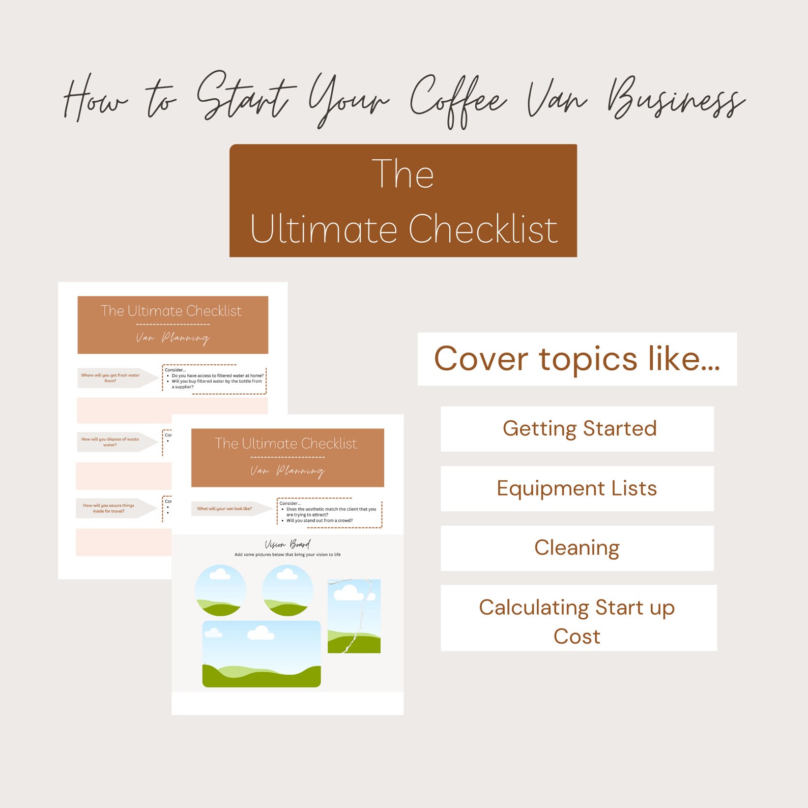 Mobile Coffee Van Checklist | Small Business Business Planning ...