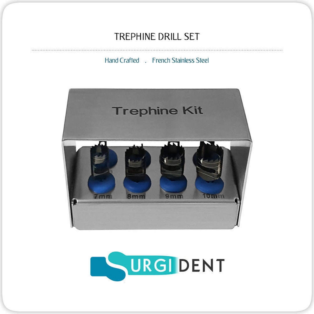 Dental Trephine Drills Kit 8 Pcs Implant Bur Holder Surgery - Etsy