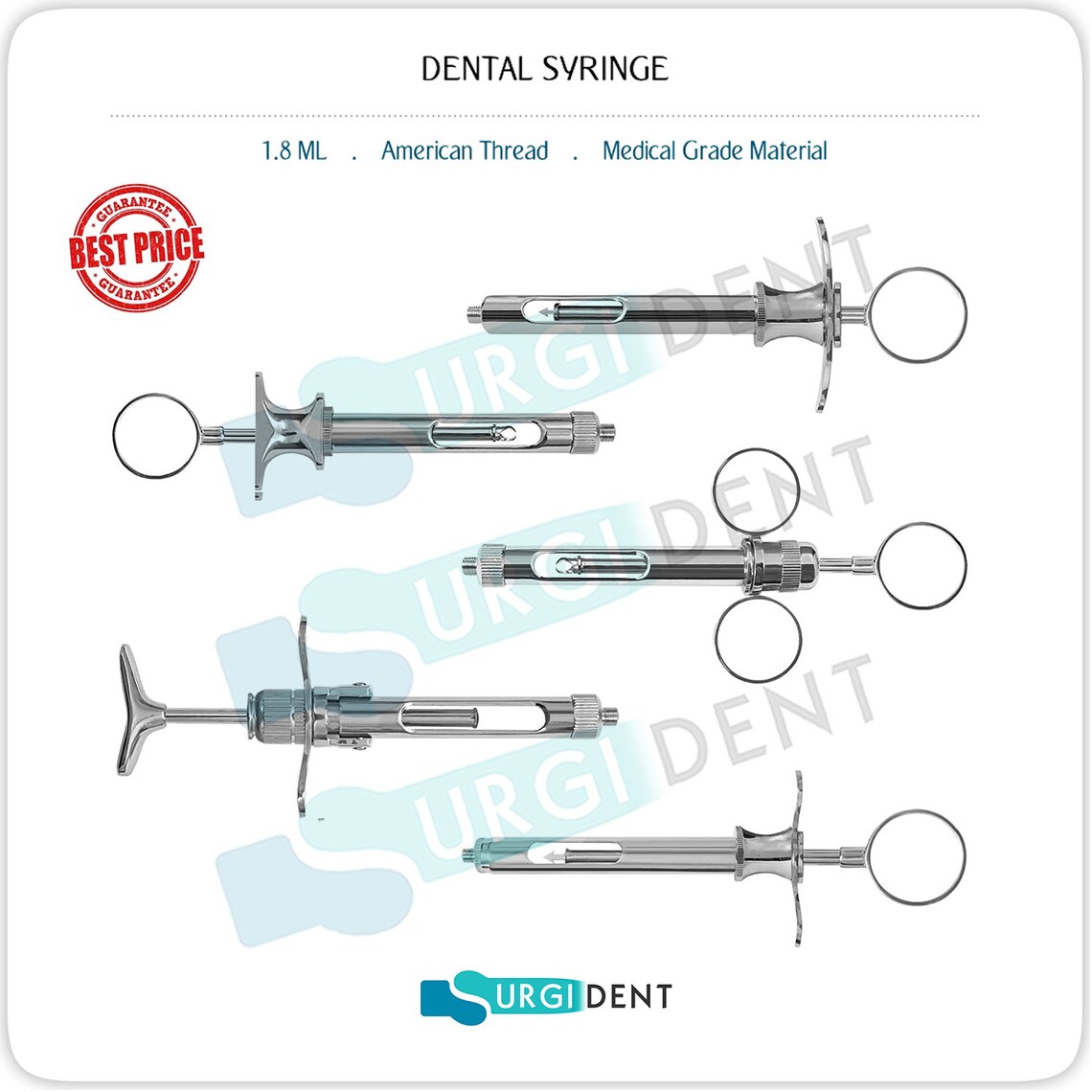 Aspirated Syringes, 1.8ml Dental Anesthetic Instruments *set of 5* New ...