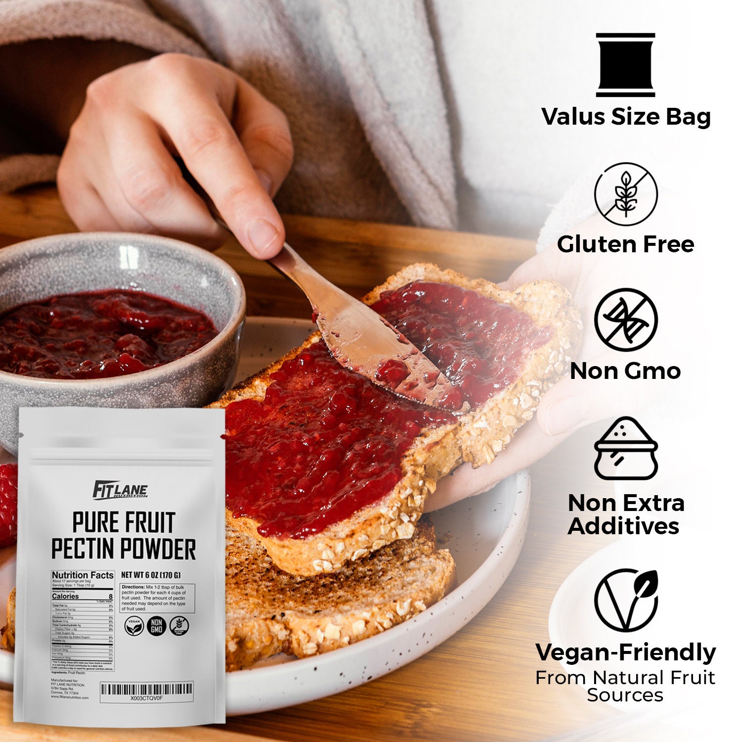 Pure Fruit Pectin Powder. No Sugar or Extra Additives. Natural, Vegan ...
