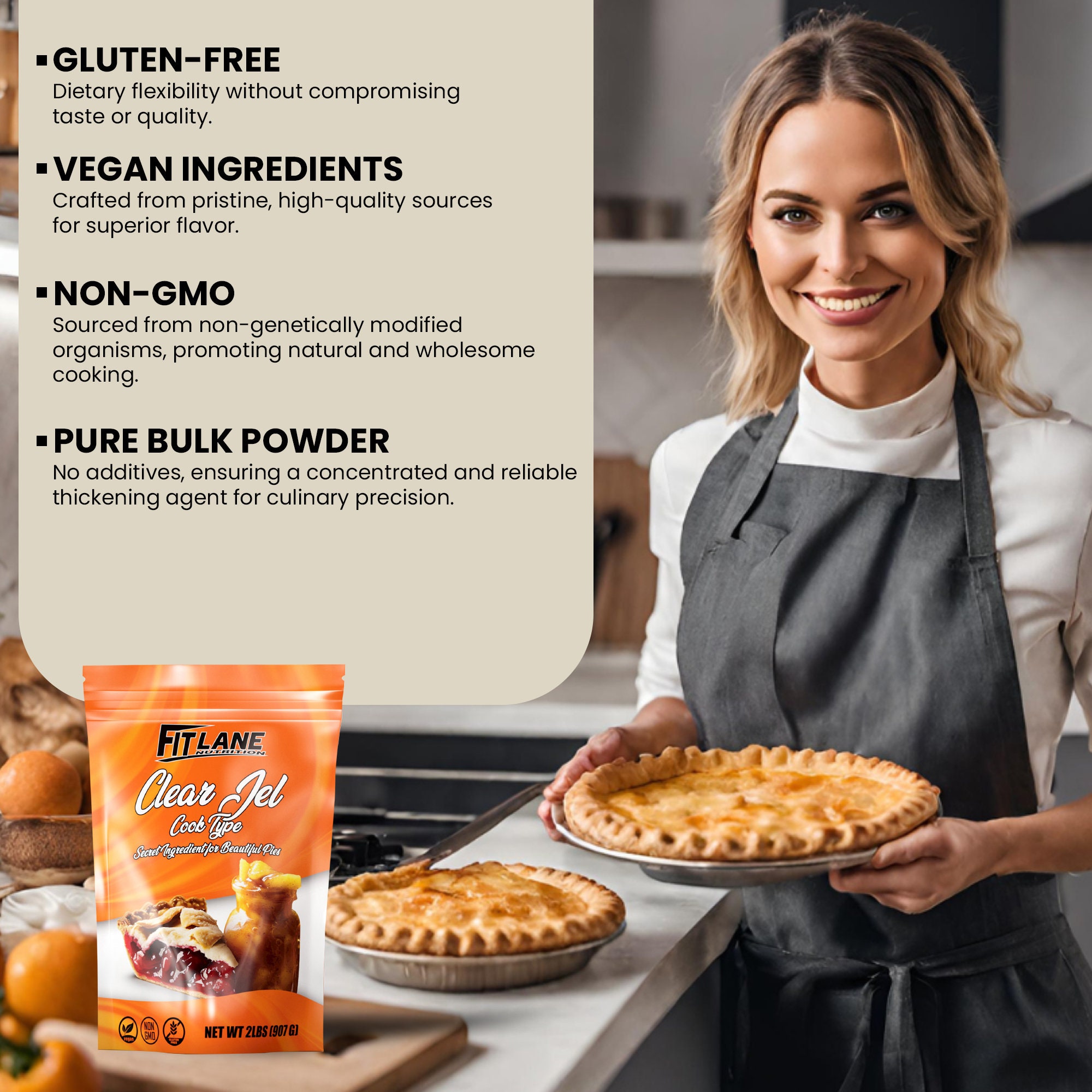 Clear Jel Cook Type Powder for Canning, Cooking and Pie Filling. 2 LB ...