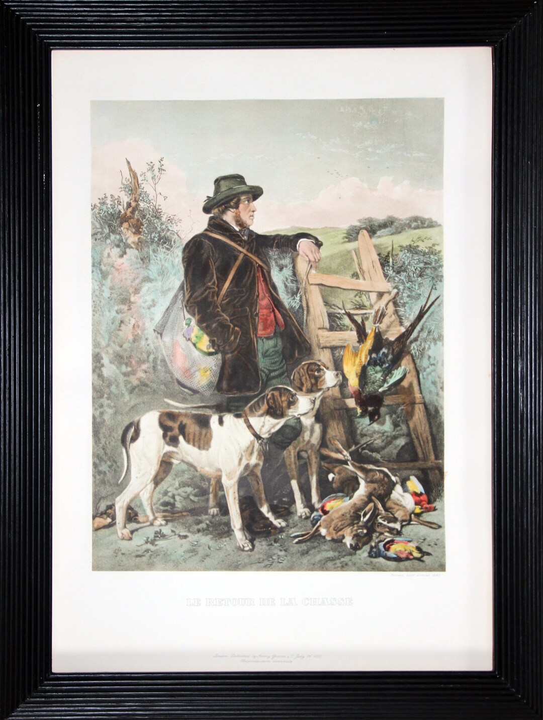 Thomas Goff Lupton Lithograph – 1858 Hand-colored Hunting Scene - Etsy