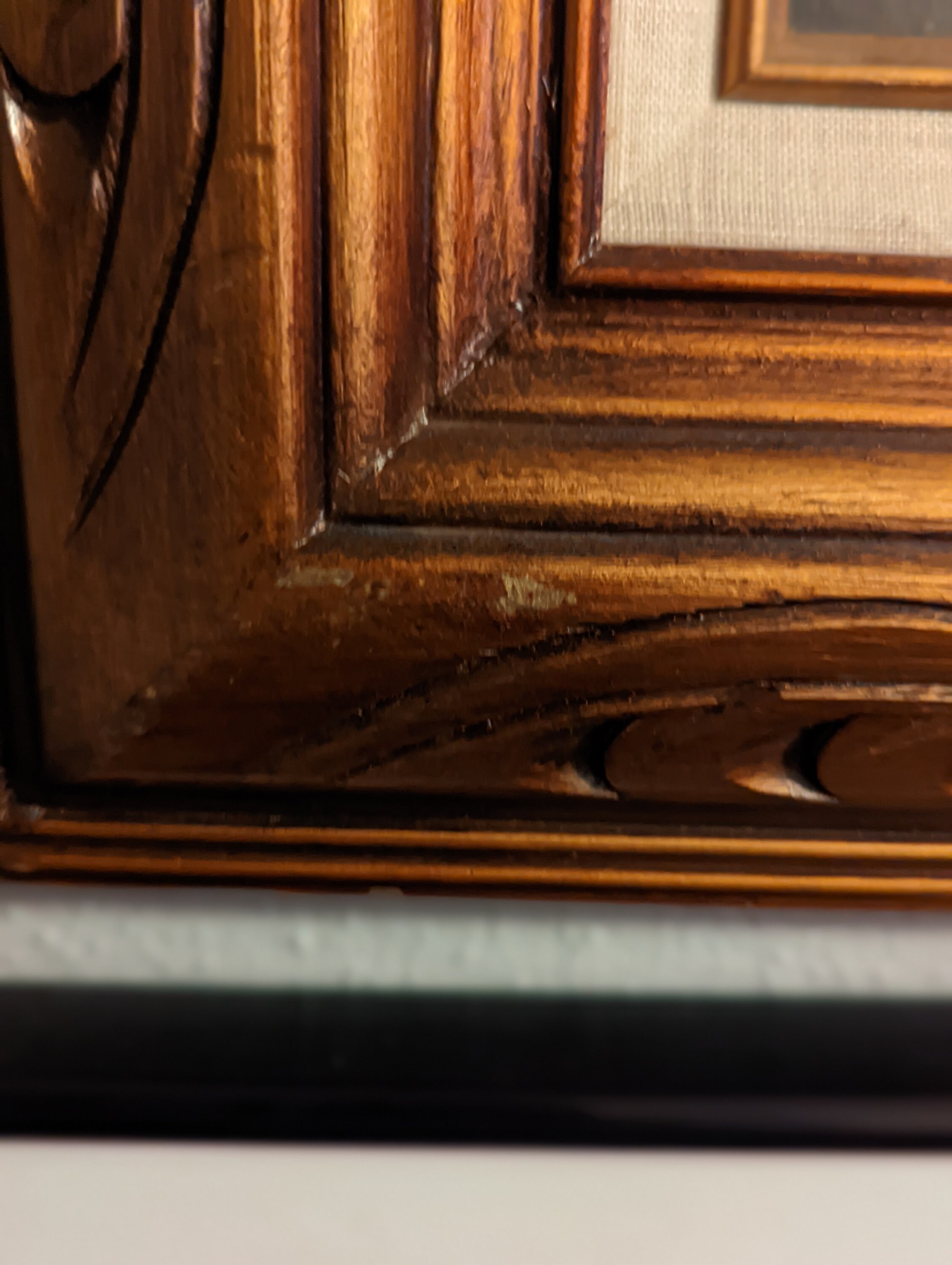 Midcentury MEXICAN 17x15 Solid Wood Frame sonora. Vintage Carved Wood ...