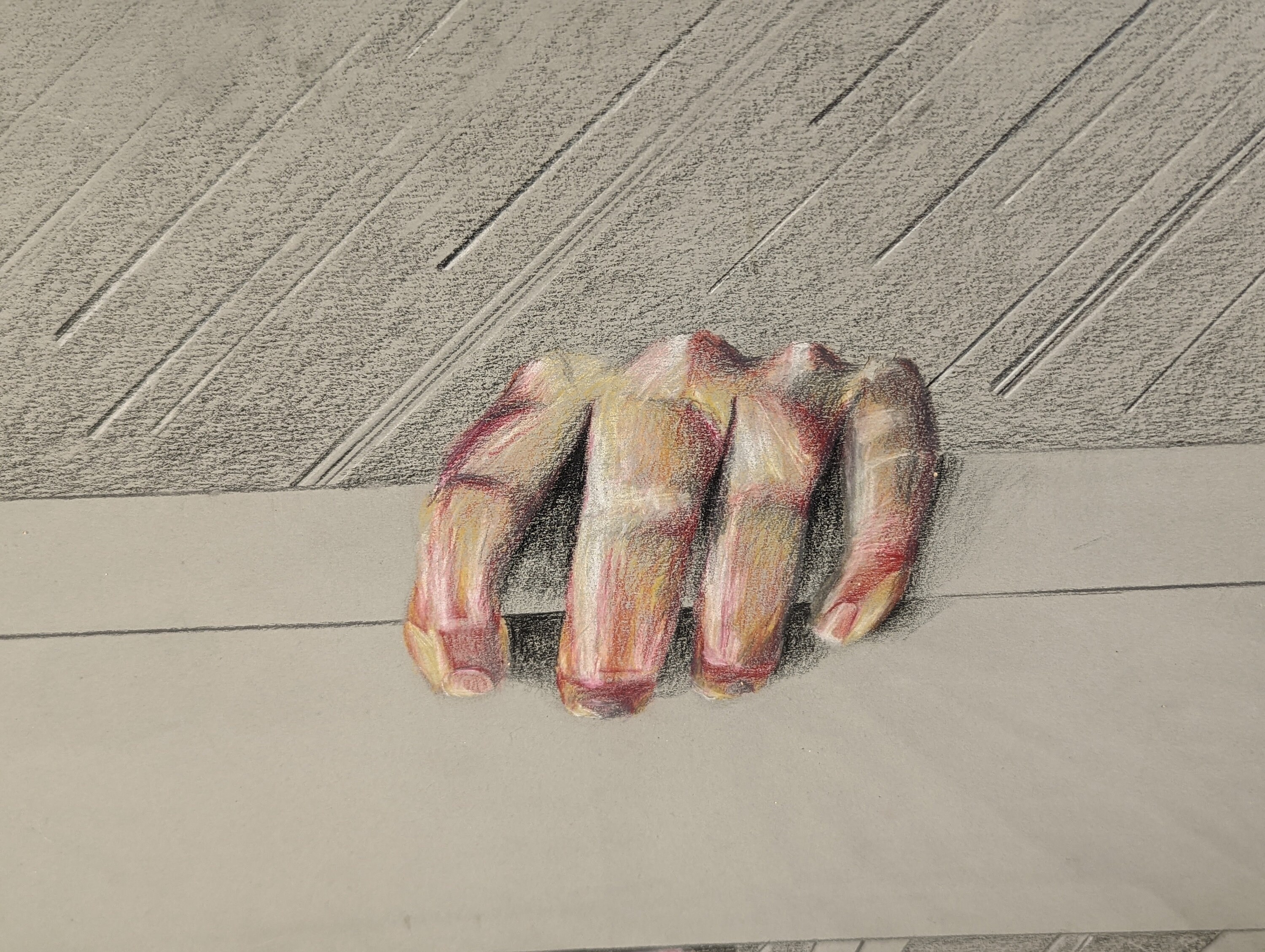 Large Framed Horror Themed Artwork. Detailed Colored Pencil Drawing of ...