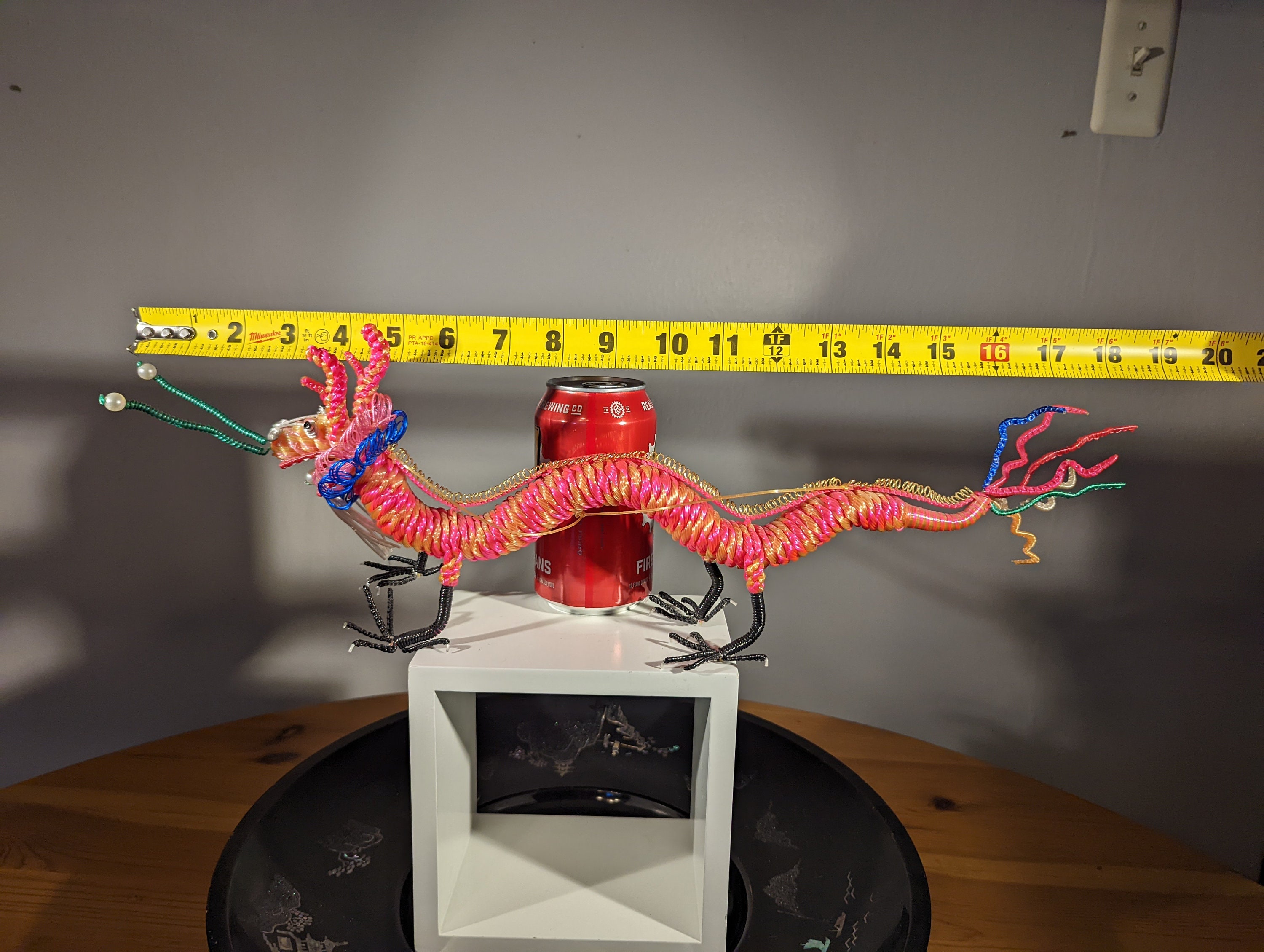 Chinese Dragon Wireframe Sculpture. Posable Multicolored Asian Dragon ...