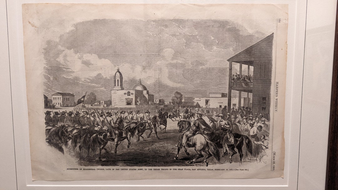 Antique Lithograph. Harper's Weekly. San Antonio Texas. Alamo ...