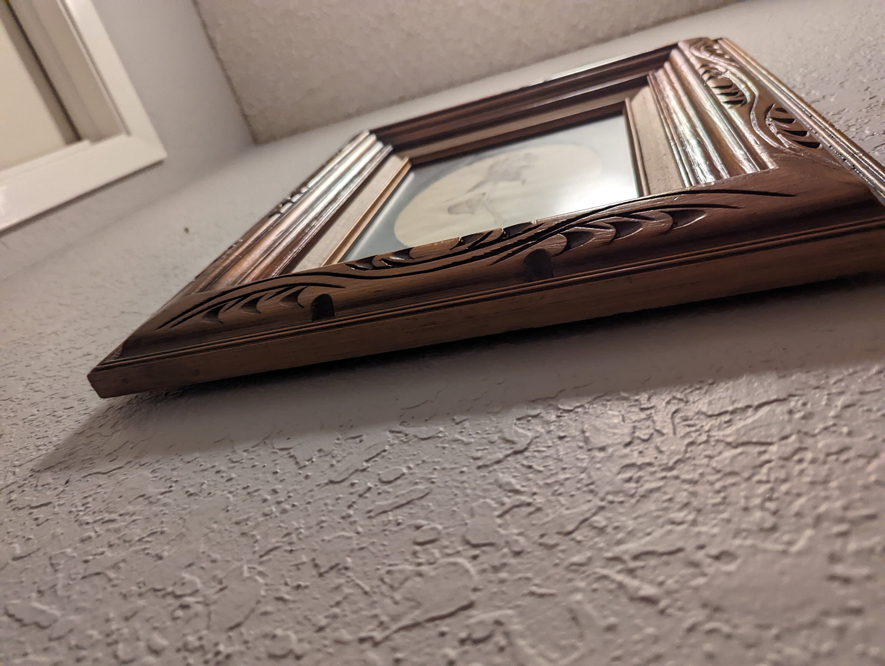 Midcentury MEXICAN 17x15 Solid Wood Frame sonora. Vintage Carved Wood ...