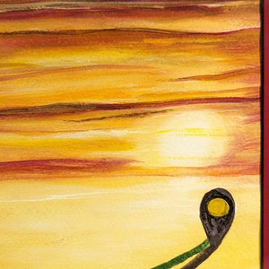 Abstract Sunset Drawing in Frame. Signed Original Pastel Artwork of ...