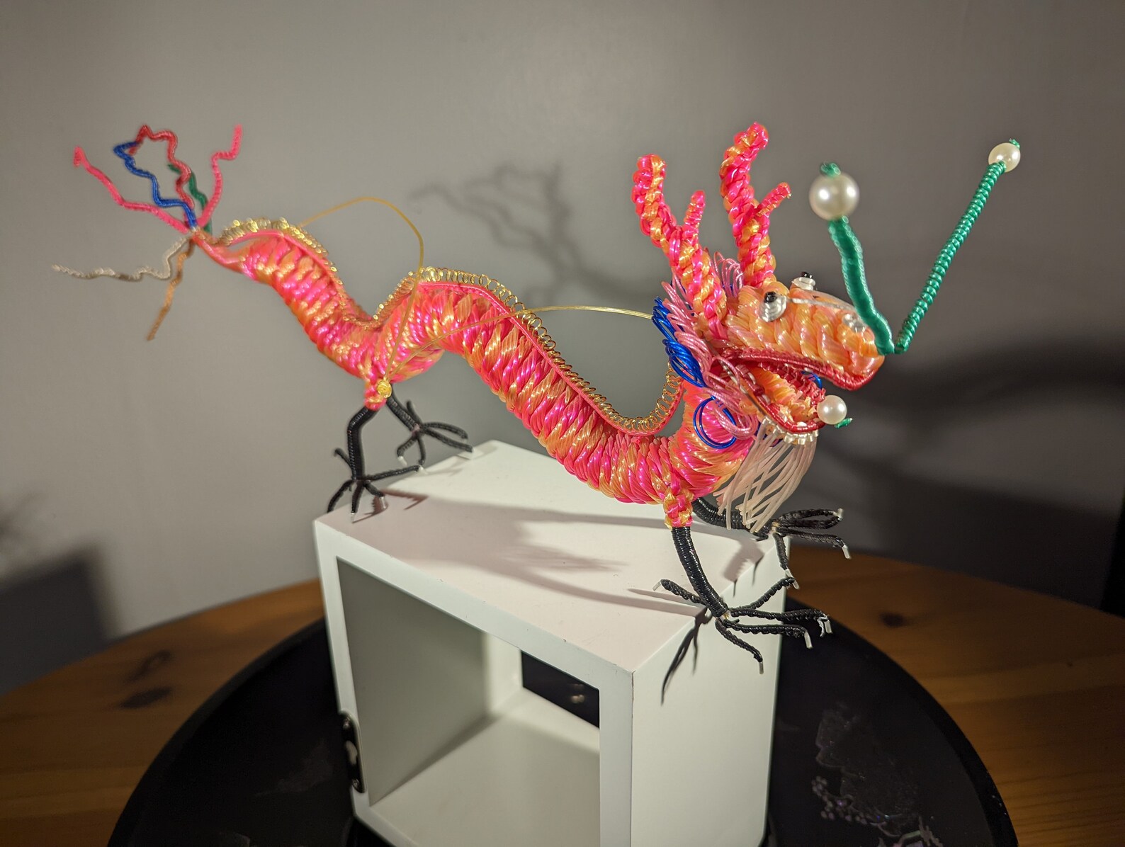 Chinese Dragon Wireframe Sculpture. Posable Multicolored Asian Dragon ...