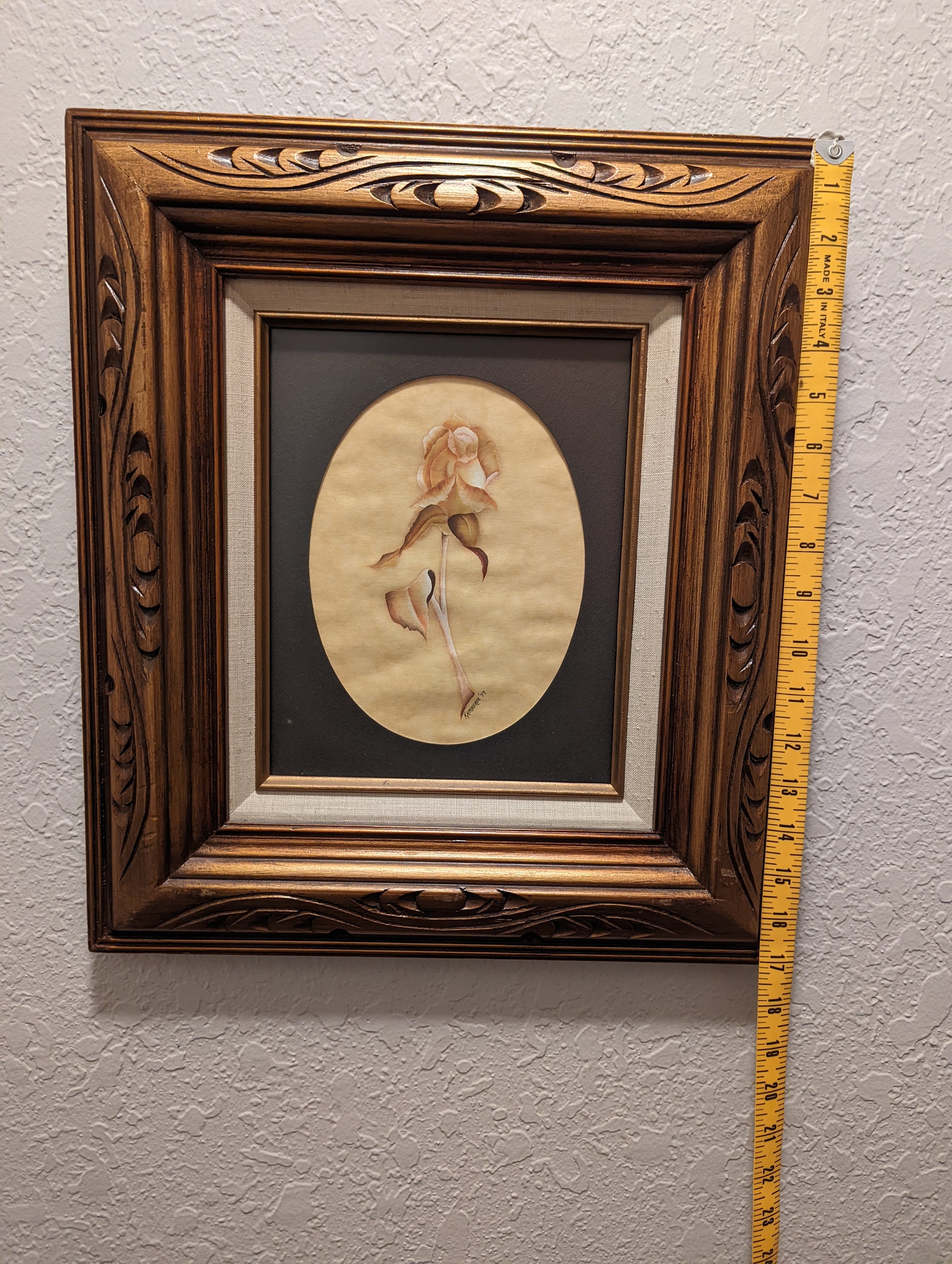 Midcentury MEXICAN 17x15 Solid Wood Frame sonora. Vintage Carved Wood ...