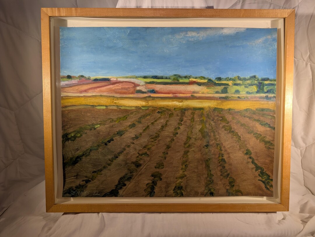 Original Signed Landscape Watercolor Painting – Framed Countryside ...