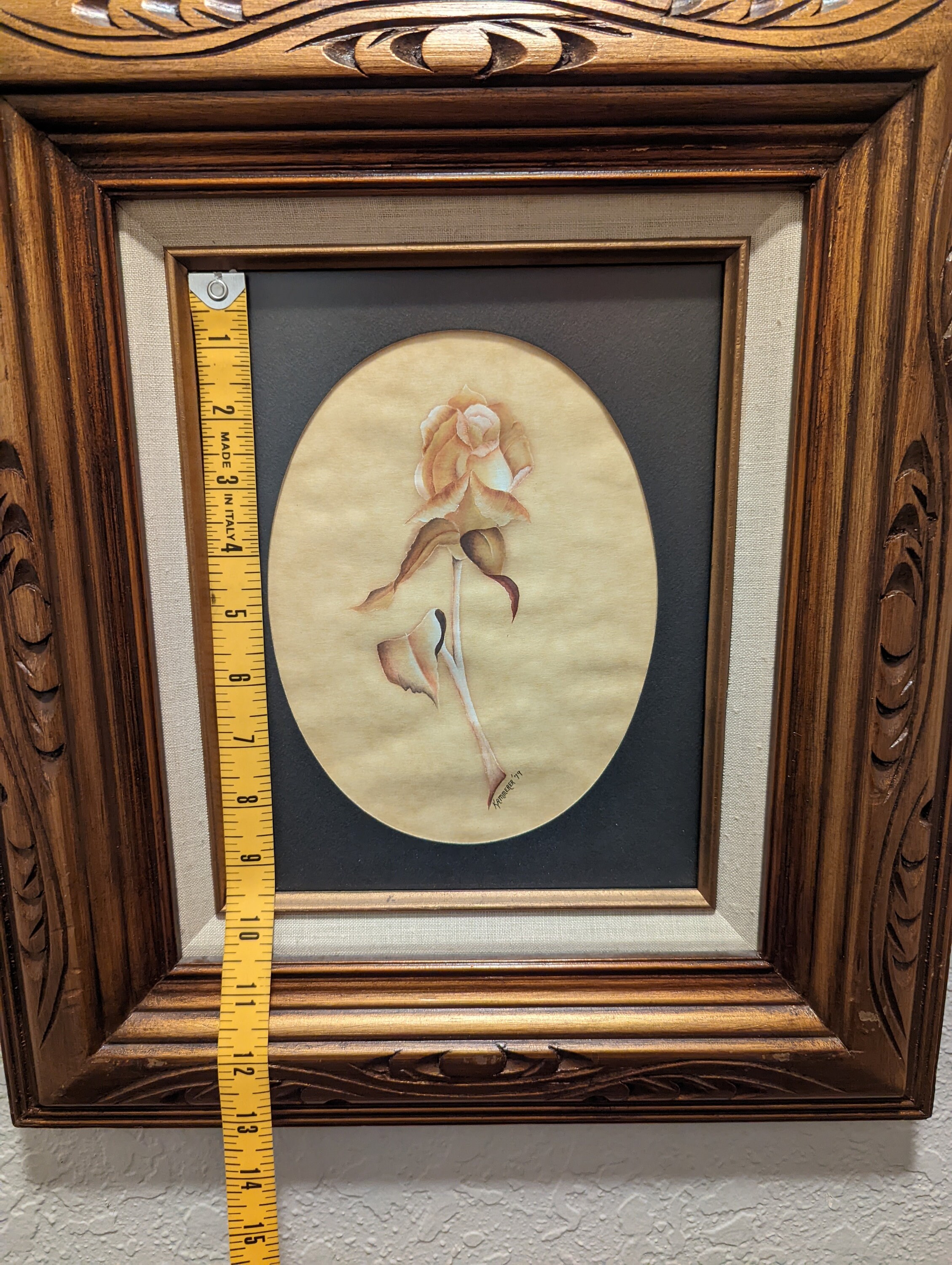Midcentury MEXICAN 17x15 Solid Wood Frame sonora. Vintage Carved Wood ...