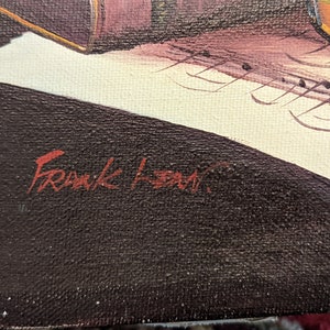 FINE ART Frank Lean Signed Original Oil Painting of Violin on Canvas ...