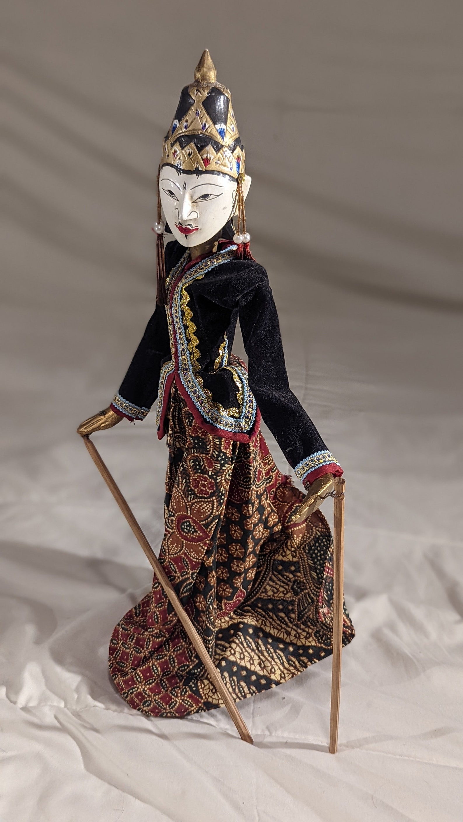 Handmade Wayang Golek Wooden Stick Puppets From Java Indonesia Set of 2 ...