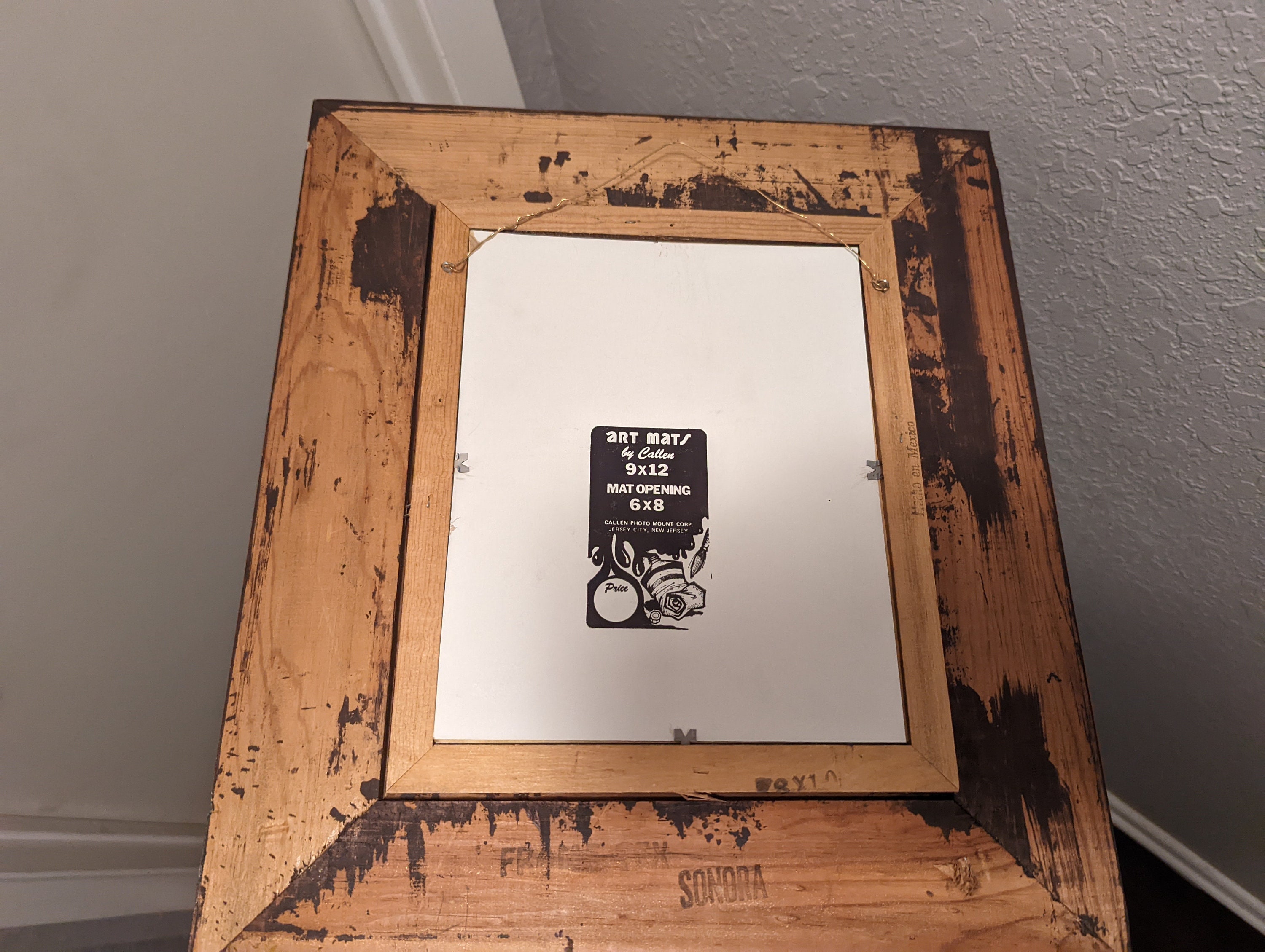 Midcentury MEXICAN 17x15 Solid Wood Frame sonora. Vintage Carved Wood ...