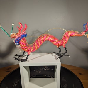 Chinese Dragon Wireframe Sculpture. Posable Multicolored Asian Dragon ...