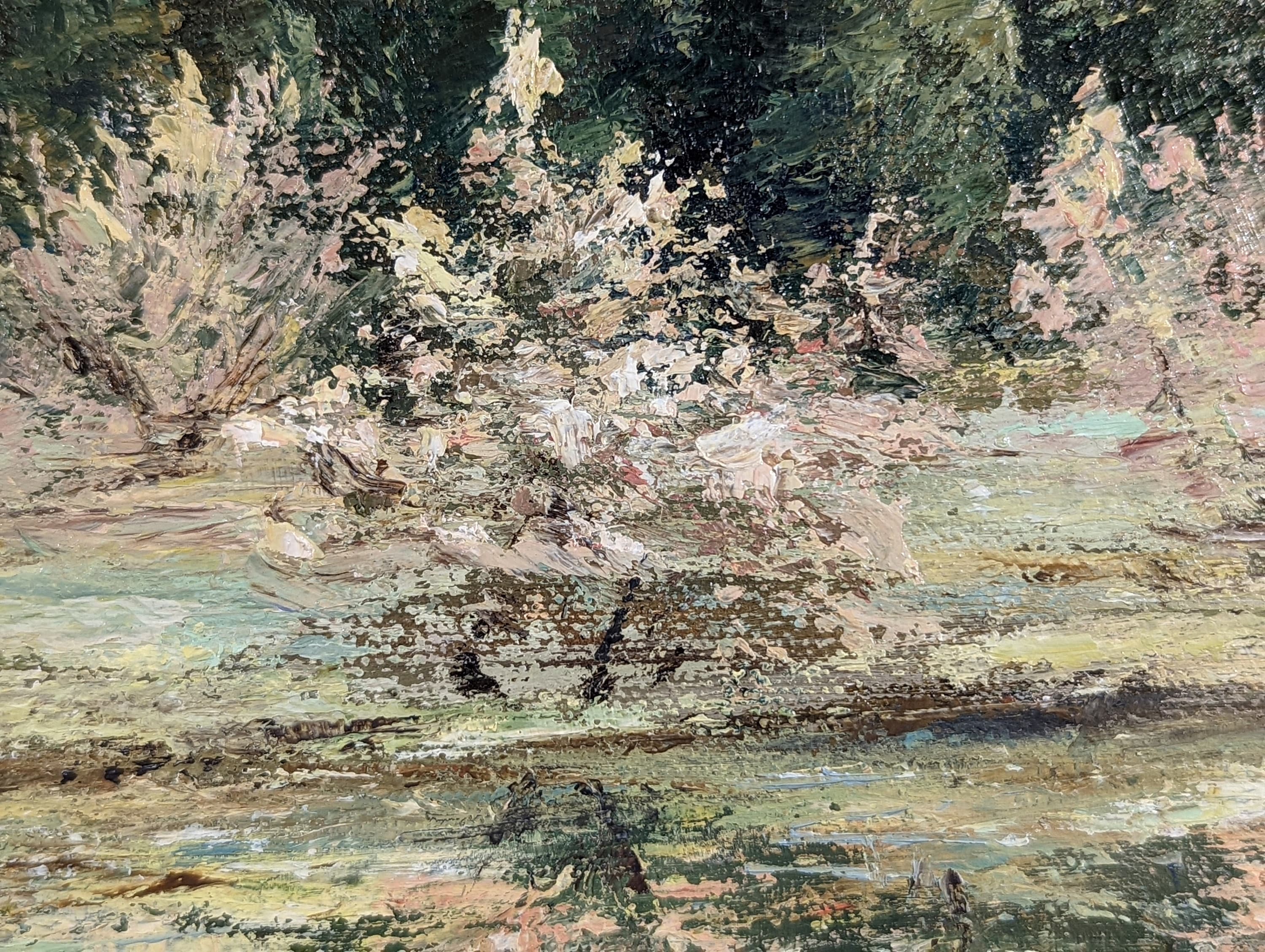 Original Impressionist Painting of Mountain Lake Landscape. Large ...