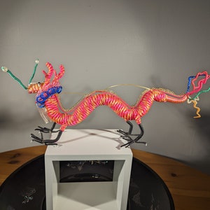 Chinese Dragon Wireframe Sculpture. Posable Multicolored Asian Dragon ...