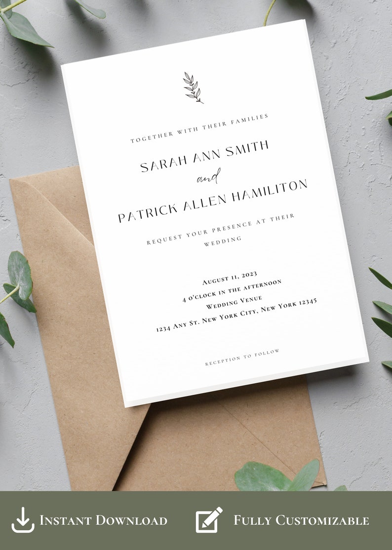 Wedding Invitation Template, Invitation Download, Canva Invitations ...