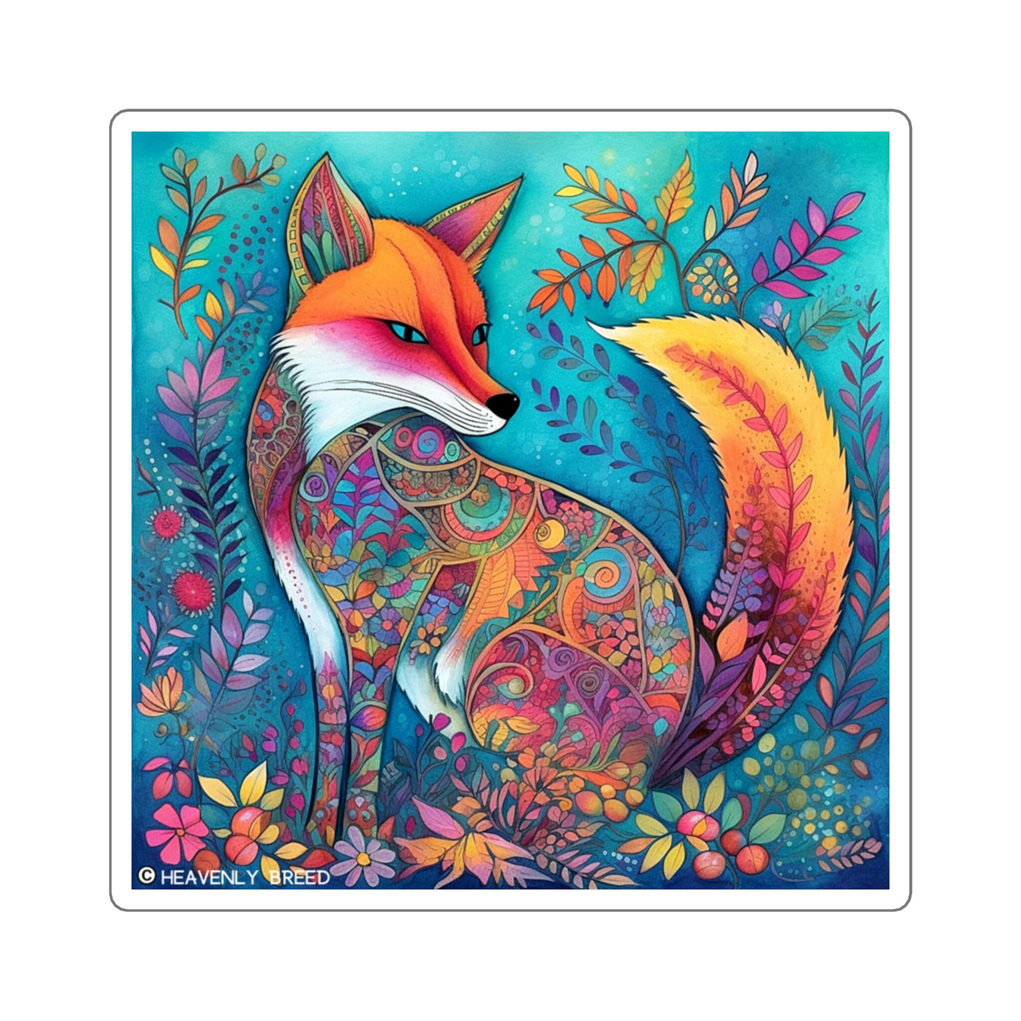 Spirited Fox Sticker Fox Spirit Sticker Gift Animal - Etsy