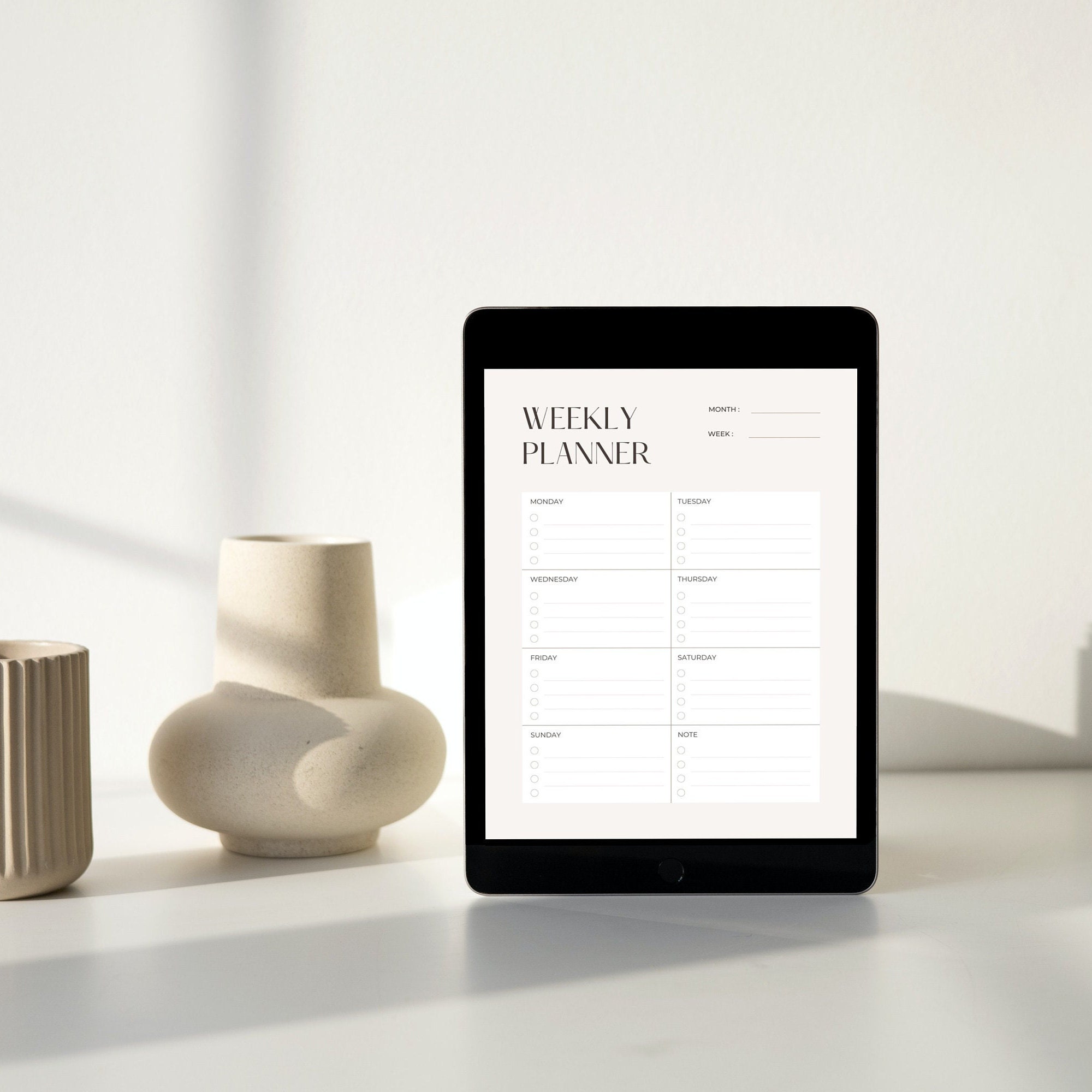Minimalist Weekly Planner Not Dated Easy PDF Download - Etsy