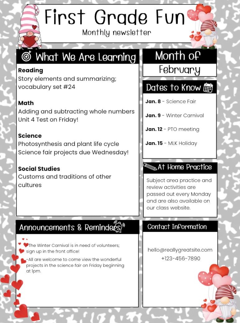 Editable Teacher Newsletter & Calendar Template | Canva | Monthly ...