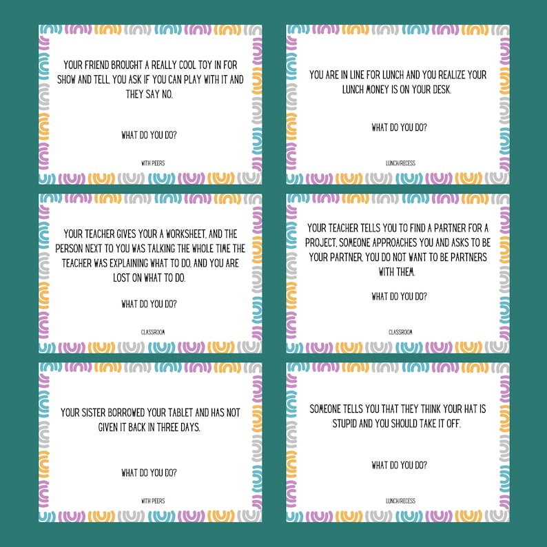 Social Problem-solving Cards - Etsy