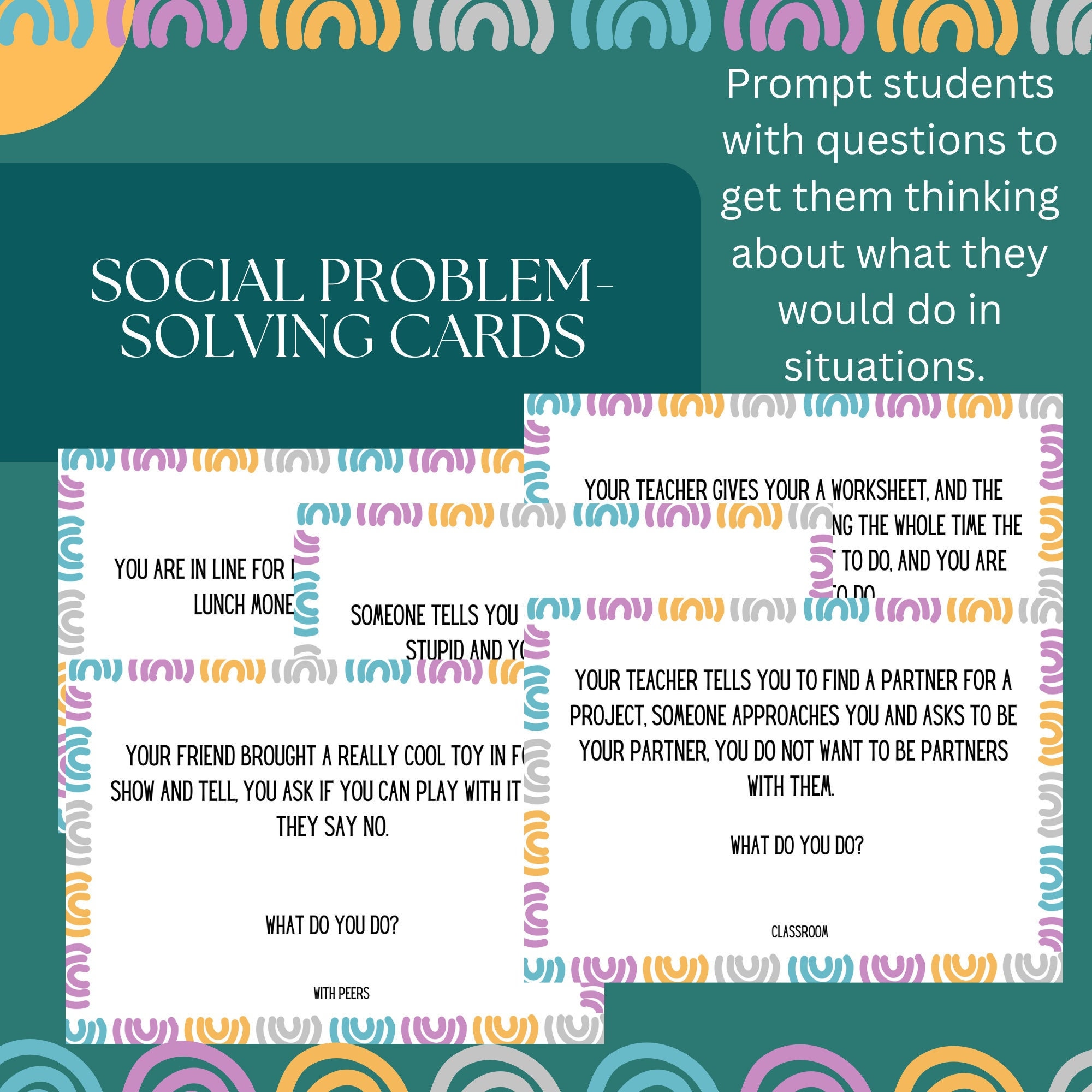 Social Problem-solving Cards - Etsy
