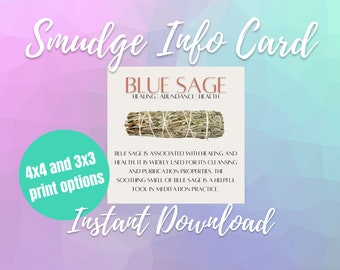 Blue Sage Smudge Printable Card - Etsy