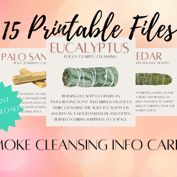 Smudging Info Cards Printable - Etsy