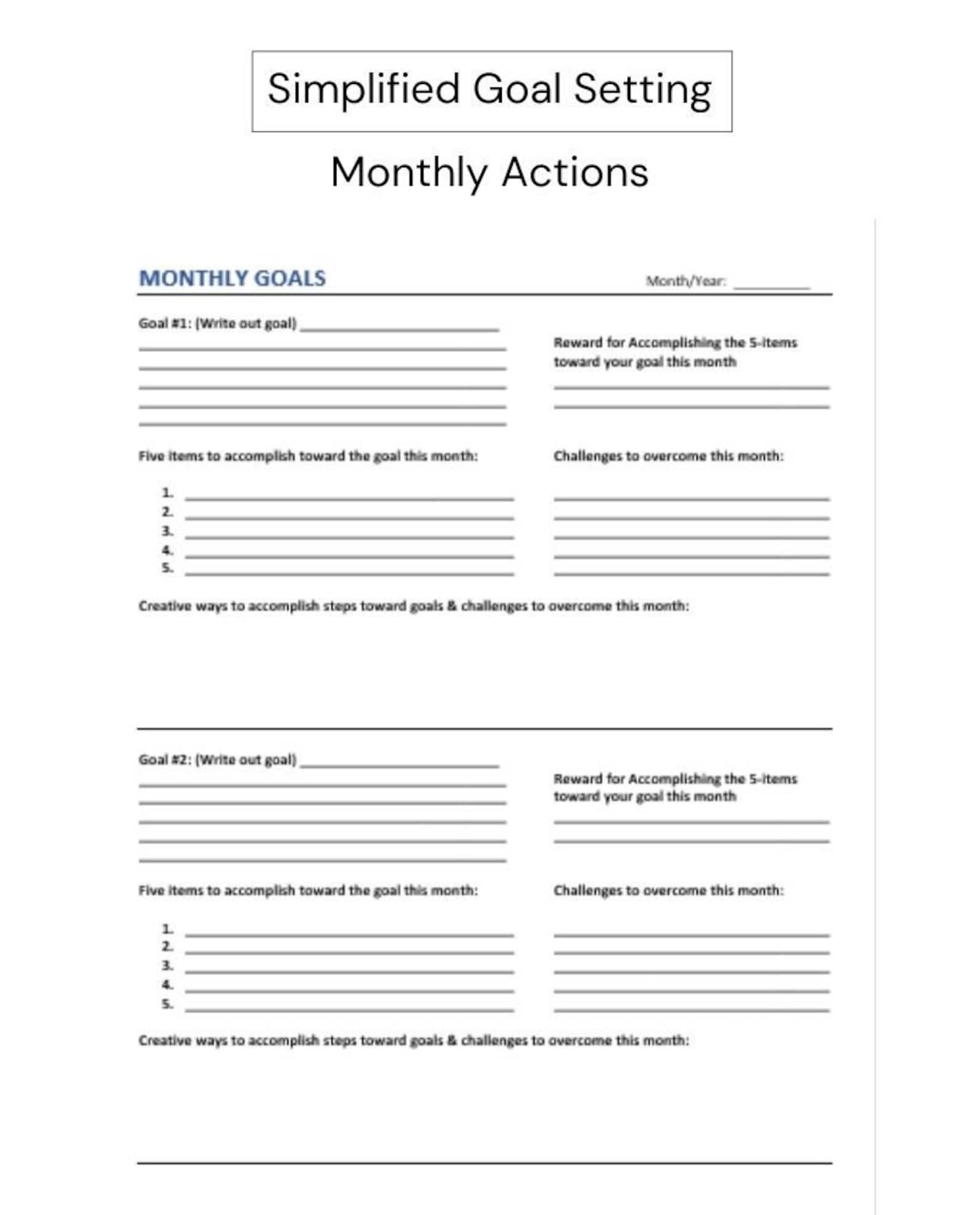 Professional -simplified Goal Setting System, Goal Planning, Focus ...